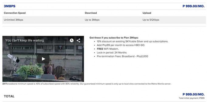 Sky Cable Plan 999 at 3Mbps Internet Service Review - A Jittery Entry ...