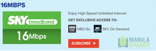 SKY Broadband Has 16Mbps Speed Internet Service For Php 1,999