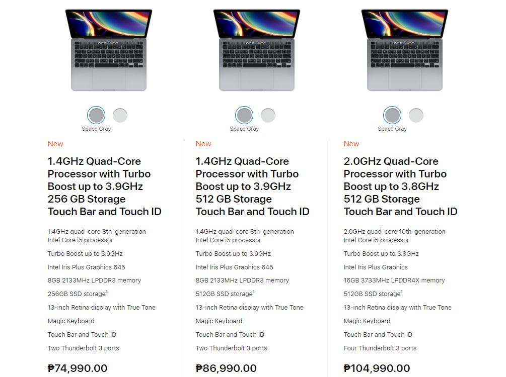 MacBook Pro 13" with Magic Keyboard and 32GB RAM Starts at P74,990