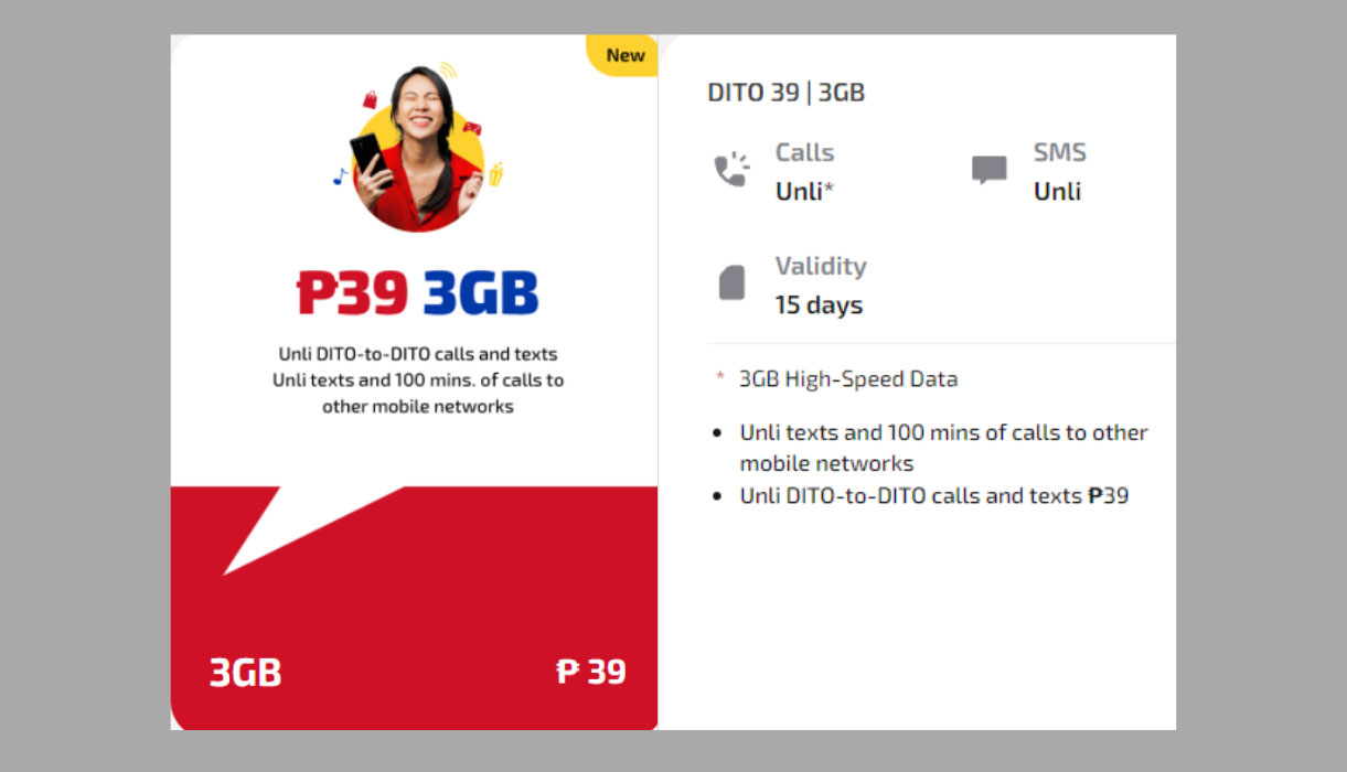 DITO's new prepaid promo: 3GB Data, Calls and Texts for PHP 39