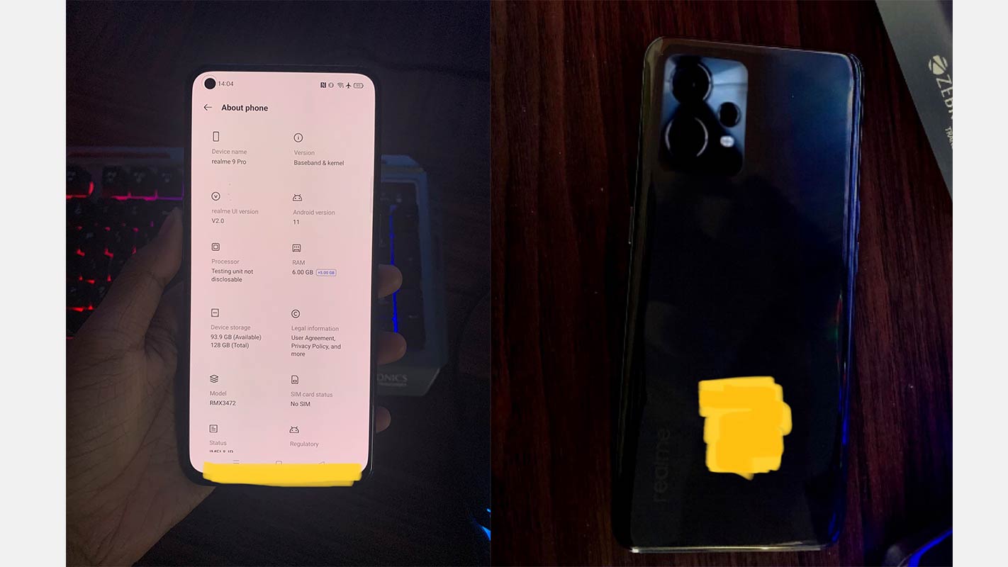 First Glimpse of Realme 9 Pro's Design and Specs