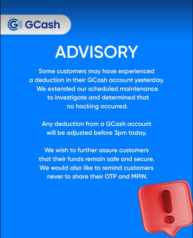 GCash is down, alleged hacking from bank transfers